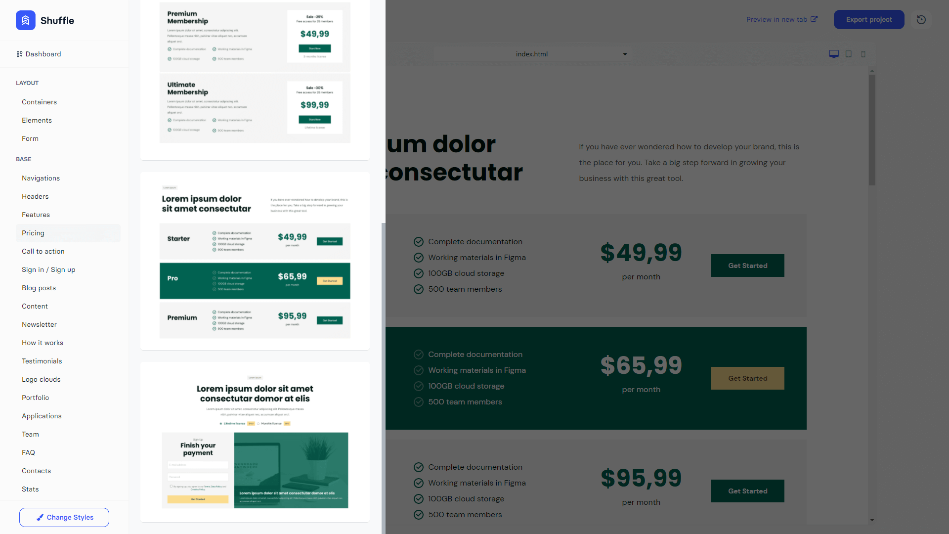 Nature Bulma template - Cronos UI | Components list | Shuffle