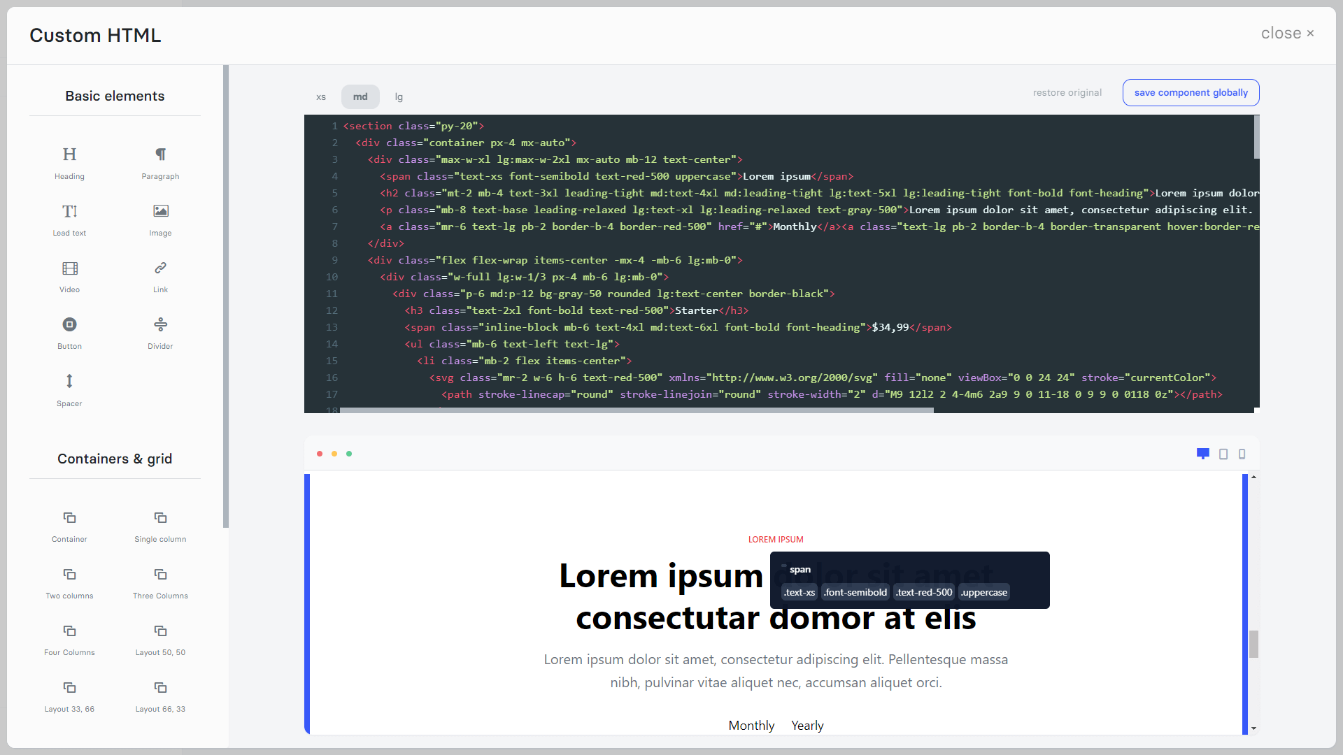 Plain UI - Simple template for Tailwind, Bootstrap and Bulma