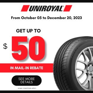 Mail-in rebates for tires from leading manufacturers!